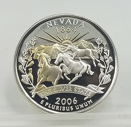 2006 S Silver PROOF Quarter 25 Cents (1/4 Dollar) Nevada Coin. From Opened Mint Set 25 Cents (1/4 Dollar) Graded By Seller Some Wear.