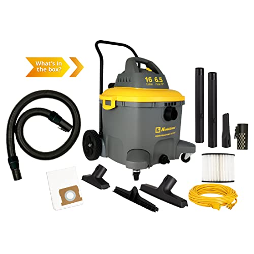 Koblenz Wet/Dry Vac, 16 Gallon Contractor 6.5HP ContractorSeries,Handle, Gray,Yellow (WD-16 C4H)