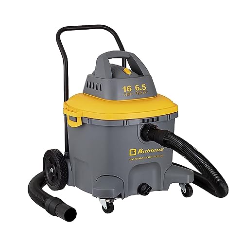 Koblenz Wet/Dry Vac, 16 Gallon Contractor 6.5HP ContractorSeries,Handle, Gray,Yellow (WD-16 C4H)