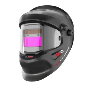 gz guozhi welding helmet, true color solar powered auto darkening welding helmet, wide shade range 4~5/9-9/13 welding mask for tig mig arc weld grinding (black)