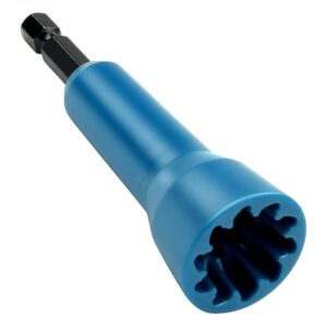 wire twisting tool, wire spin twister nut, spin twist wire connector socket, wire twisting spinner, wire spin driver nut, wire twister tool for drill and wire connector driver with 1/4" chuck (blue)