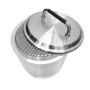 firepit accessory kit (stainless steel firepit cover lid+grill grate) for 19.5 inch solo stove bonfire hotshot explorer