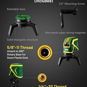 APEXFORGE X3 131ft Green Laser Level, Cross Line Laser with 2 Plumb Dots, 4500mAh Rechargeable Battery with Type-C Charging Port, Self-Leveling & Manual & Pulse Mode