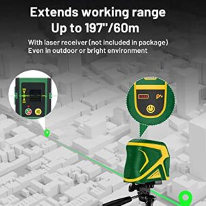 APEXFORGE X3 131ft Green Laser Level, Cross Line Laser with 2 Plumb Dots, 4500mAh Rechargeable Battery with Type-C Charging Port, Self-Leveling & Manual & Pulse Mode