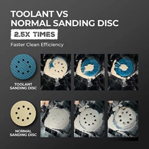 Diamond Shape 6 Inch 80 Grit Sanding Disc, Revolutionary Patent 6 Hole Hook and Loop Sanding Discs for Random Disc Sanders & Orbital Sanders (50Pack) by toolant