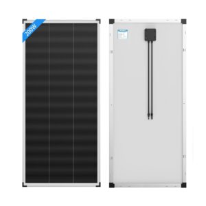 alrska 200 watt solar panel,high efficiency black pv module power 200w mono rv solar panel for 12/24 volt system,rv marine boat cabin and other off grid system (1 pack)