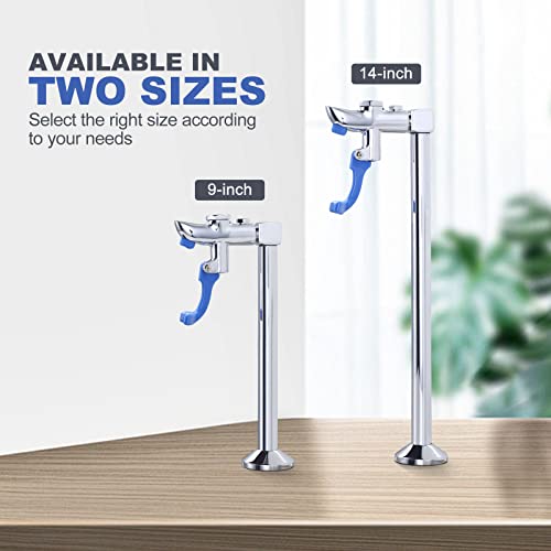 WOWOW Glass Filler Faucet, 14-Inch Water Filler Faucet Deck Mount Pedestal Glass Filling Water Station, Stainless Steel Push Cup Faucet for Bar Hotel Restaurant and Public Lounge