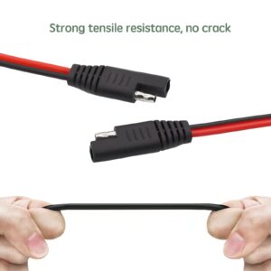 2 Pack 10AWG SAE Connector Extension Cable, SAE Quick Connector Disconnect Plug SAE Power Automotive Extension Cable Solar Panel Cable Wire, Solar Panel SAE Plug (30 cm/ 1ft)