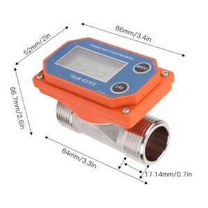 Water Flow Meter,Hose Timers for Watering,Water Flowmeter Digital Display Flow Sensor Stainless Steel Acid Alkali Resistance Flow Meter for Farmland Irrigation, hose timers for watering watering