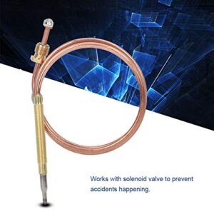 Watris Veiyi Universal Thermocouple, Gas Stove Replacement Kit Adaptors, 900mm/35.4in Length, M6X0.75 Head M8X1 End Nut, for Firepit Heater, BBQ Grill, Gas Water Heater