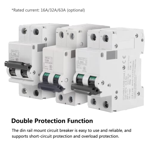 Watris Veiyi DC 250V Miniature Circuit Breaker, Solar Panel DC Disconnect Switch, Circuit Breaker Box, DIN Rail Mount Disconnect Box for Solar Panels Grid System, Wind and Solar Hybrid System(63A)