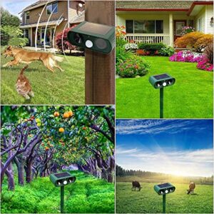 Abilly 2023 Solar Ultrasonic in Repellent Defender Rat, Squirrel, Deer, Raccoon, Skunk, Rabbit, Mole, Dog, Cat, Waterproof with Motion Detector