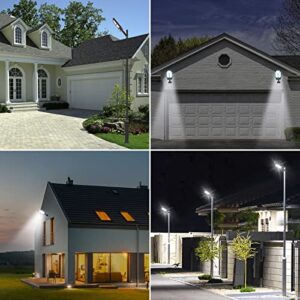 Totexil Solar Street Light, 2 Pack 196 Led Wireless Remote Control Solar Outdoor Lights, IP65 Waterproof Motion Sensor Security Solar Flood Lights with 3 Modes for Garden Street Patio Deck Garage Path