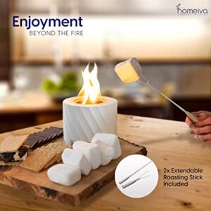 Tabletop Fire Pit, Includes 2 Extending Marshmallow Roasting Sticks, Indoor Fire Pit Bowl, Smokeless Fire Pit, Home Smores Maker, Mini Personal Fireplace, Outdoor Portable Fire Pit for Patio Decor