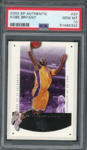 kobe bryant 2002 sp authentic upper deck basketball card #37 graded psa 10 gem mint