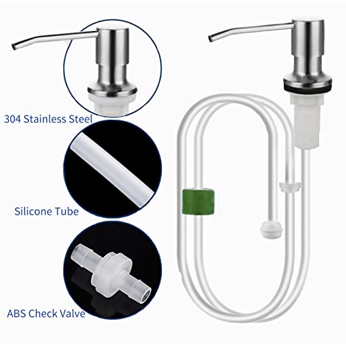 SIMSIN Built in Soap Dispenser for Kitchen Sink, Countertop Soap Dispenser Pump with 47" Extension Tube kit, No Need to Refill