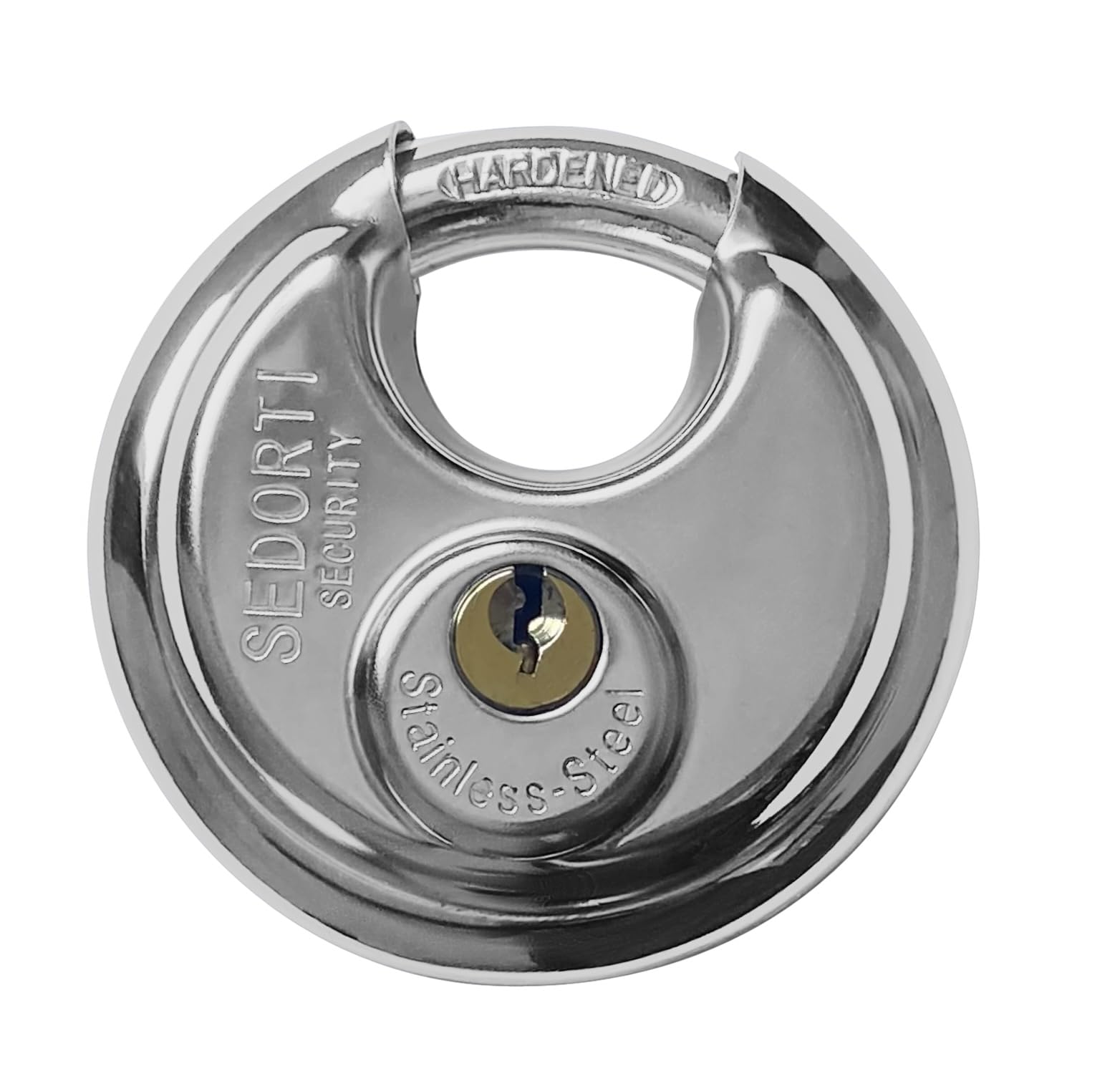 SEDORTI 5-Pack Discus Padlocks Keyed Alike, 2-3/4 inch Wide, Stainless Steel 304 Round Lock, Waterproof and Rustproof Storage Lock with Brass Keys, Ideal for Storage Unit Gate, Outdoor, Shed, Fence