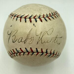 the finest babe ruth single signed 1918 american league baseball jsa coa - autographed baseballs