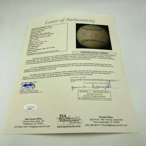 The Finest Babe Ruth Single Signed 1918 American League Baseball JSA COA - Autographed Baseballs