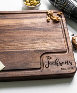 custom cutting boards wood engraved cutting board personalized, usa made - thick maple/walnut personalized cutting boards wood engraved, personalized wedding gifts for the couple