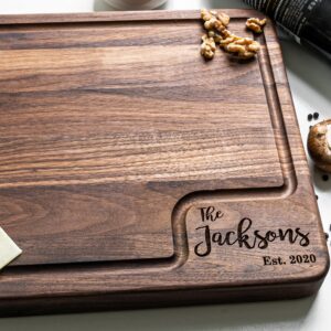 Custom Cutting Boards Wood Engraved Cutting Board Personalized, USA Made - Thick Maple/Walnut Personalized Cutting Boards Wood Engraved, Personalized Wedding Gifts for the Couple