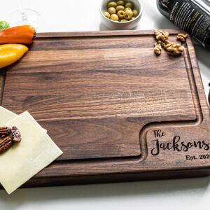 Custom Cutting Boards Wood Engraved Cutting Board Personalized, USA Made - Thick Maple/Walnut Personalized Cutting Boards Wood Engraved, Personalized Wedding Gifts for the Couple