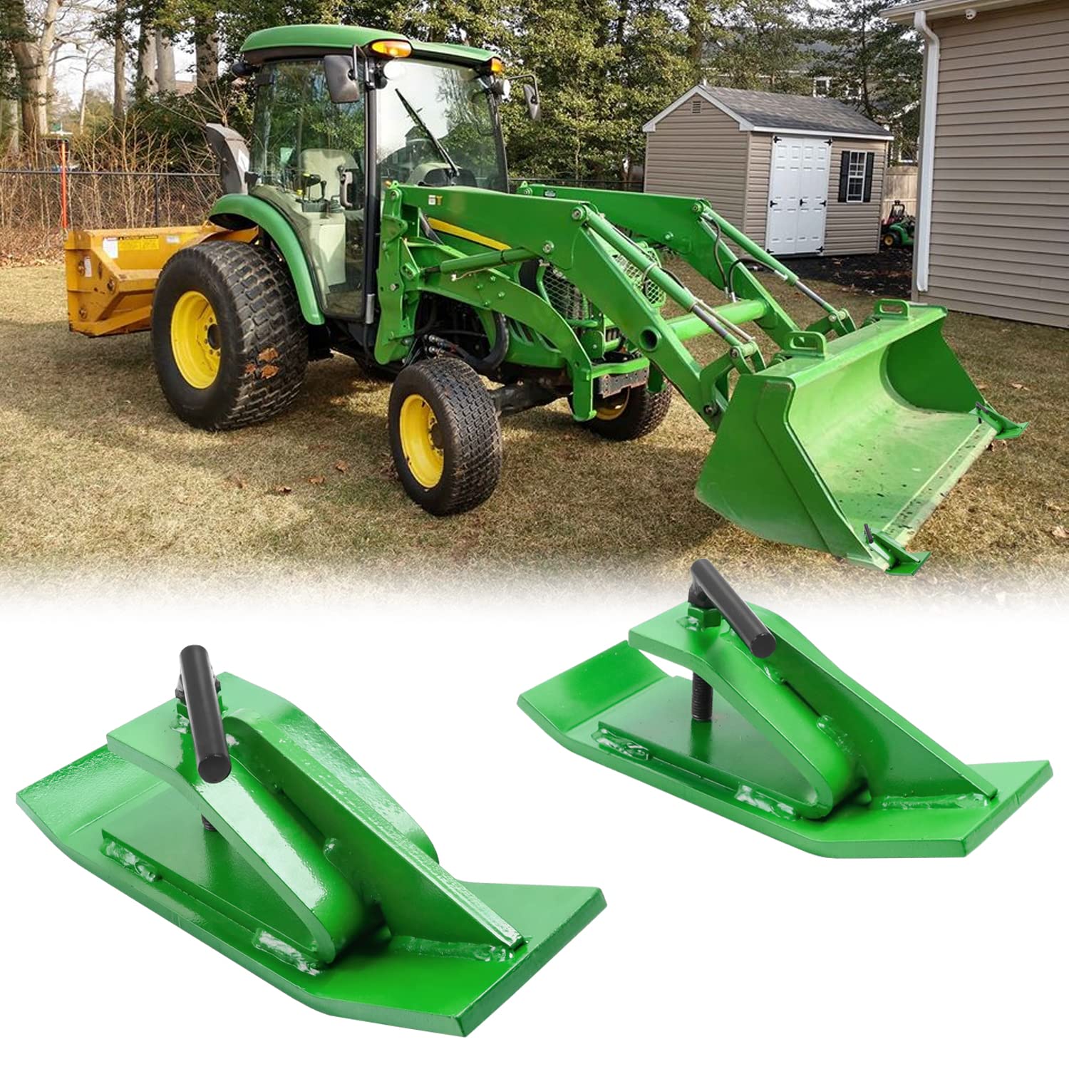 HILDIRIX Tractor Bucket Protector 2Pcs Ski Edge Turf Tamer Skid Protector with T-Bolt