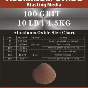 Aluminum Oxide - 10 LBS - Medium to Fine Sand Blasting Abrasive Media for Blasting Cabinet or Blasting Guns. #100 GRIT