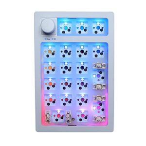 epomaker feker jjk21 20 keys mechanical numpad kit, gasket mount hot swappable bluetooth 5.0/2.4ghz/wired numeric keypad with a rotary knob, 1500mah battery, compatible with 3/5pin switches