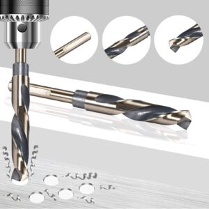 TA-VIGOR 14mm Reduced Shank Twist Drill Bit with 10mm Shank- 9/16" Drill Bit Perfect for Drilling Steel, Copper, Aluminum Alloy-Made of High Speed Steel 4341