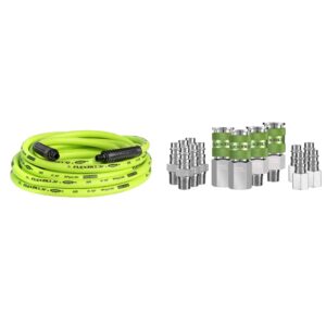 flexzilla air hose (3/8 in. x 25 ft.) and flexzilla pro high flow coupler & plug kit (14-piece)