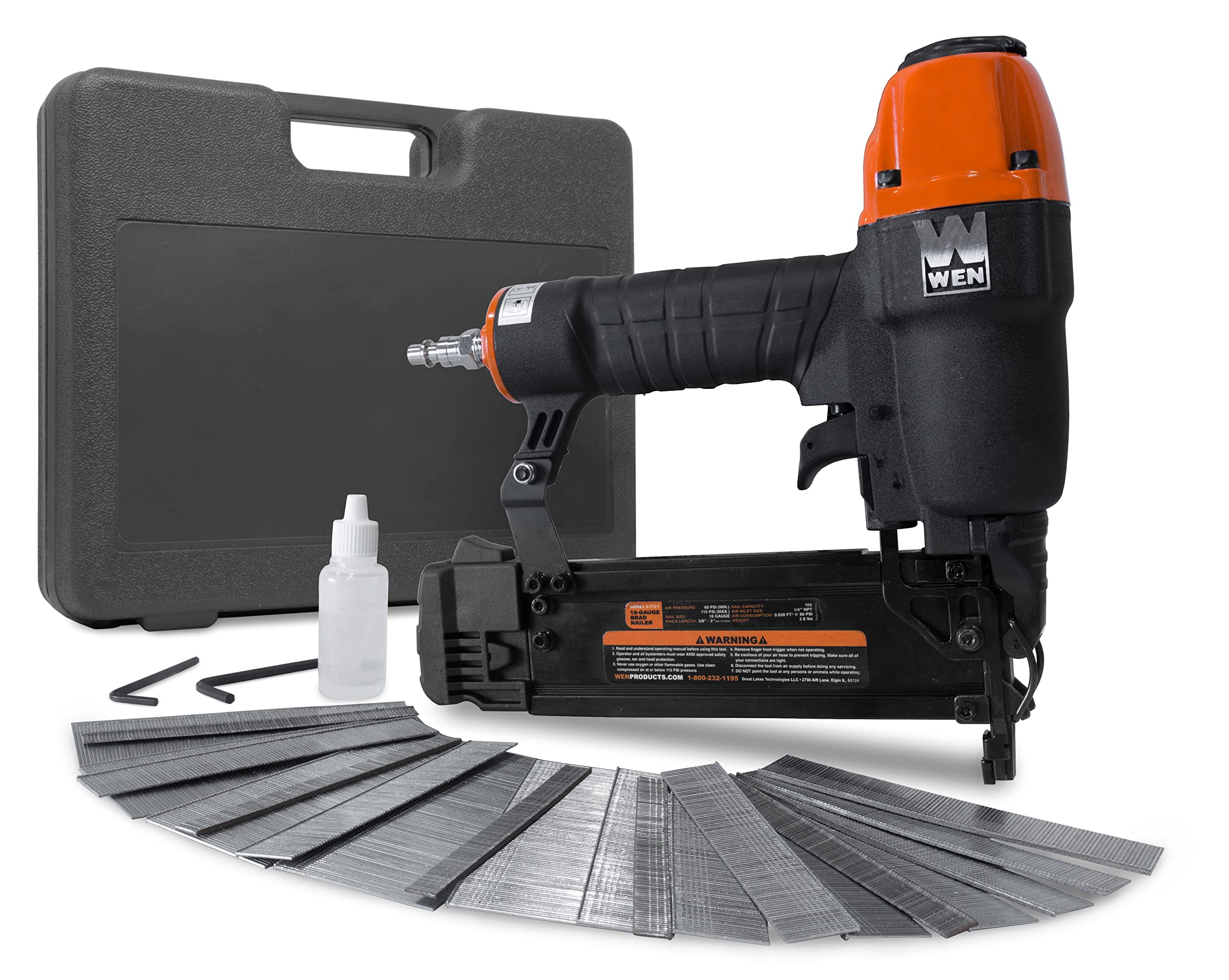 WEN Brad Nailer Bundle with Air Hose and Fittings