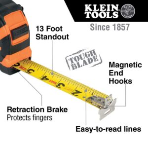 Klein Tools 935RB Level, 8-Inch Torpedo Level & 9225 Tape Measure, Heavy-Duty Measuring Tape with 25-Foot Double-Hook Double-Sided Nylon Reinforced Blade, with Metal Belt Clip