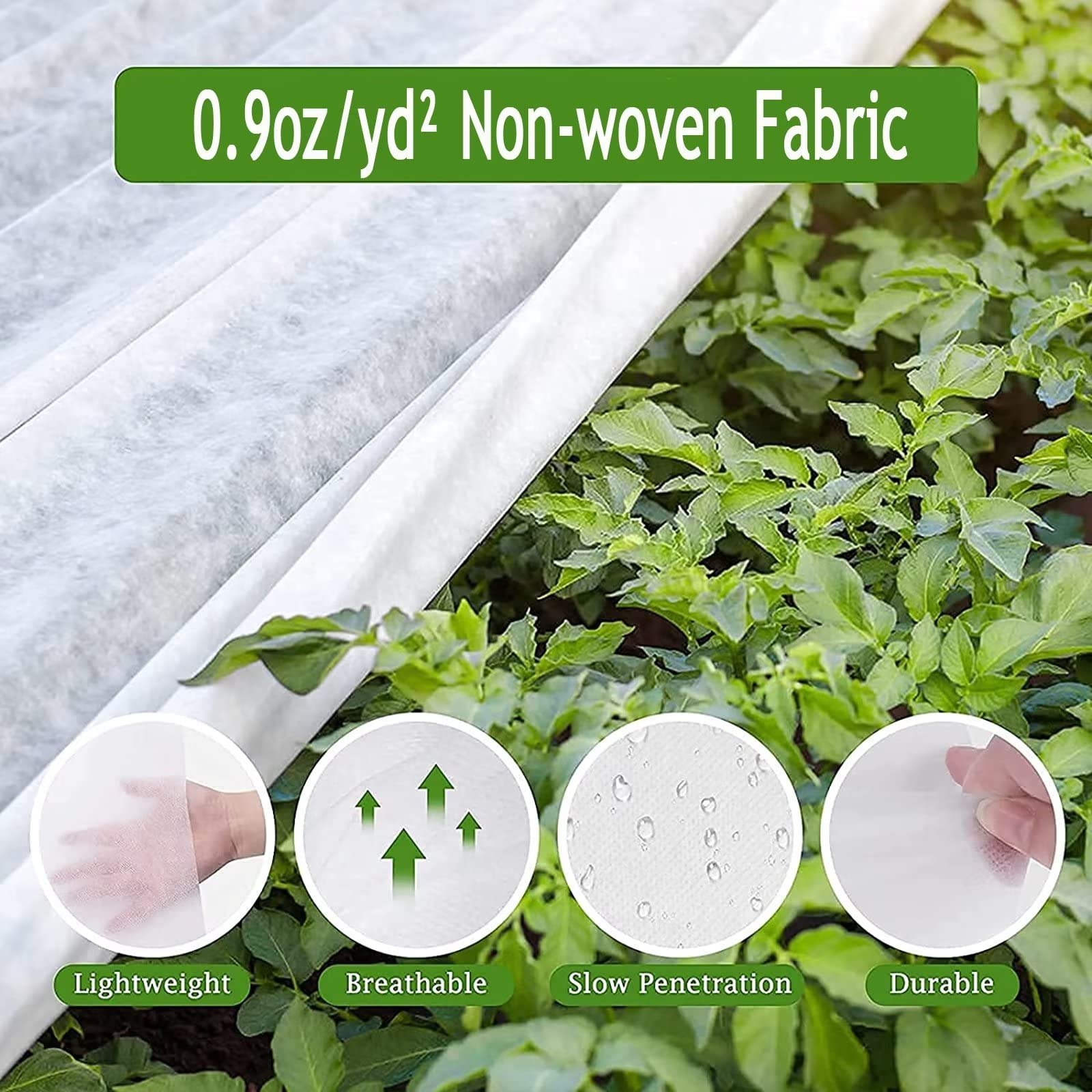 ZOZIJIU Plant Covers Freeze Protection- 0.9oz Plant Cover for Winter Freeze Rectangle Garden Floating Row Cover for Cold Protection (8X15FT)