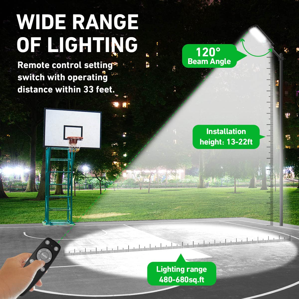 AllEASY Solar Street Light Outdoor Waterproof, 600LEDs 30000lm, IP67 Solar Flood Lights Dusk to Dawn Lighting with Remote Control, Security Motion Sensor Lamp for Garage, Yard