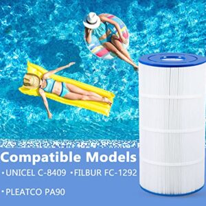 PELLUCID Pool Filter Compatible with Hayward CX900RE, C900, Pleatco PA90, Unicel C-8409, Filbur FC-1292, Sta-Rite PXC95, Easy to Clean and Reuse, Advanced Filtration System for Longer Life