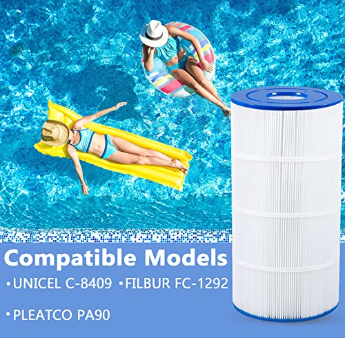 PELLUCID Pool Filter Compatible with Hayward CX900RE, C900, Pleatco PA90, Unicel C-8409, Filbur FC-1292, Sta-Rite PXC95, Easy to Clean and Reuse, Advanced Filtration System for Longer Life