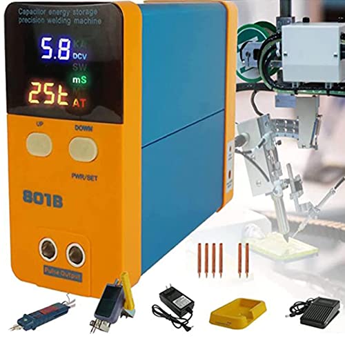 CHUNTIANMEI 801B Battery Spot Welder, 11.6 KW Capacitor Energy Storage Spot Welding Machine, Portable Precision Pulse Battery Welding Equipment,for 18650, Lithium Battery Pack Building