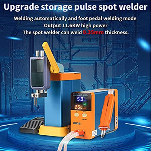 CHUNTIANMEI 801B Battery Spot Welder, 11.6 KW Capacitor Energy Storage Spot Welding Machine, Portable Precision Pulse Battery Welding Equipment,for 18650, Lithium Battery Pack Building