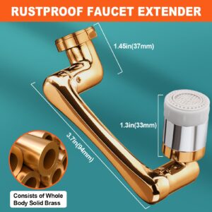 Spurtar 2 PCS 1440° Faucet Extender for Bathroom Sink, 2 Outlet Mode 1080° Rotatable Faucet Aerator + 360° Swivel Faucet Attachment Multifunctional Extension, Splash Filter Kitchen Faucet Extender