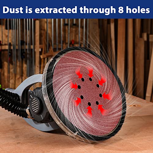 WORKPRO 9-Inch 8 Hole Hook-and-Loop Sandpaper 240 Grits, 20-Piece Grinding Abrasive Sanding Disc for Drywall Sander Wood Furniture Finishing (240 Grits - 20 Pcs)