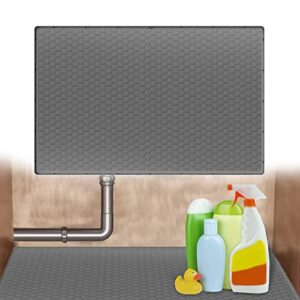 kitchen waterproof under sink mat: silicone under sink liner，under sink liner drip tray，34" x 22" under sink kitchen cabinet mat，under sink liner drip tray，kitchen sink mats