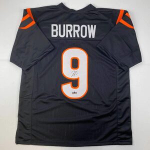 facsimile autographed joe burrow cincinnati black reprint laser auto football jersey size men's xl