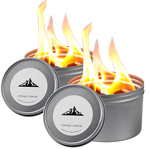 2 Pack of Portable Campfire, Smores Fire Pit, 3-5 Hours of Burn Time, No Embers-No Hassle, Portable Fire Pit for Party Camping Picnics and More