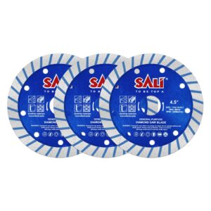 sali 3pcs diamond blade for angle grinder masonry saw 4-1/2"* 5/8" turbo diamond cutting wheel for tile, marble, granite, brick, paving flag, concrete, ceramic & kerb with 7/8" and 0.79" arbor adapter