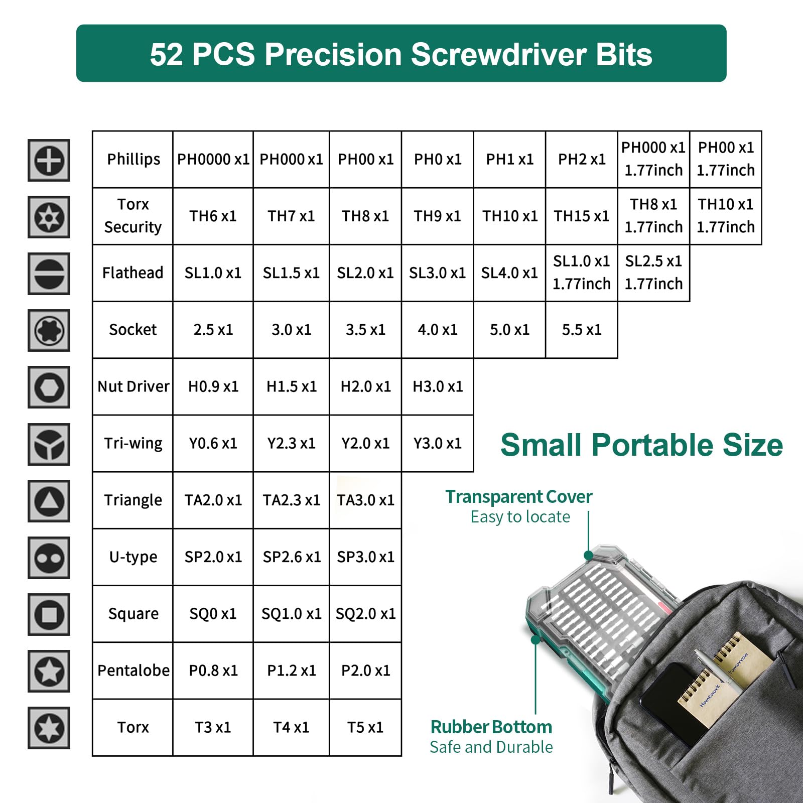 Precision Screwdriver Set Electric, 67 in 1 Electric Screwdriver Kit with 52 Magnetic Bits, HYCHIKA Professional Electronics Repair Tool Kit w/LED for Computer Phone Drone PC Camera