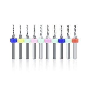 vieue drill bits 10 pack 1.1-2.05mm pcb drill bit set 3.175mm shank pcb micro drill bit carbide bit set (color : pcb1.25 10pcs)