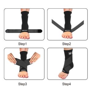 MAAZO Ankle Brace for Women & Men & Youth Ankle Brace for Sprained Ankle, Ankle Wrap for Plantar Fasciitis Relief, Heel Protectors Sleeve w/ Ankle Support Strap, Heel Brace for Heel Pain (M,Single)