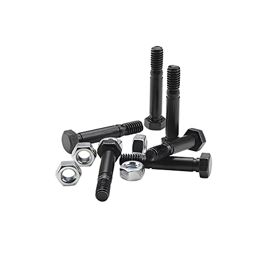 HYYLU (6) 52100100 Shear Pin Bolts with Nuts for Ariens 00659100 521001 Snow Blower - 6 Packs Snowthrower Parts (2'' × 5/16''), Black