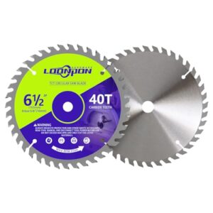 6-1/2 Inch Circular Saw Blade with 5/8 Inch Arbor, 40T Wood Cutting Disc for Various Wood Plastic Metal Cutting (2Pcs)